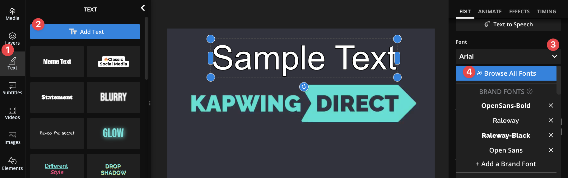How to Upload Custom Fonts to Use on Kapwing