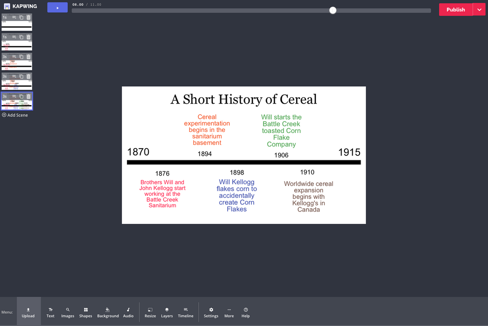 How to Make a Visual Timeline of Historical Events with Kapwing