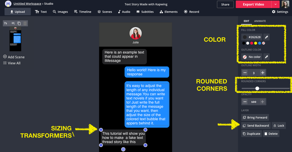 How to Make a Fake Texting Story Video