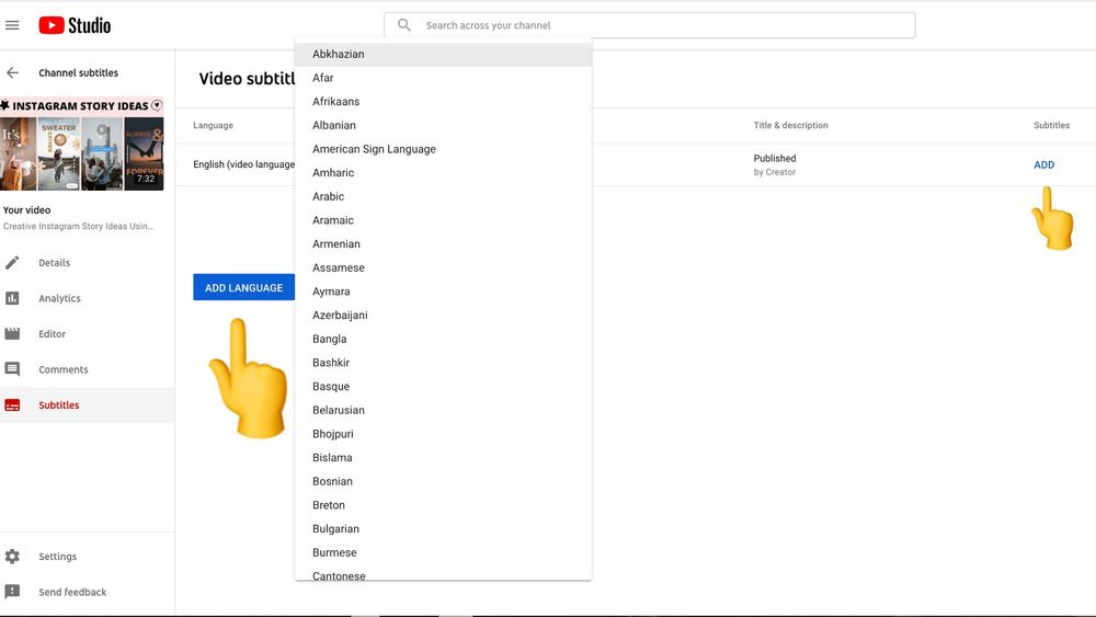 How to Add Subtitles on YouTube