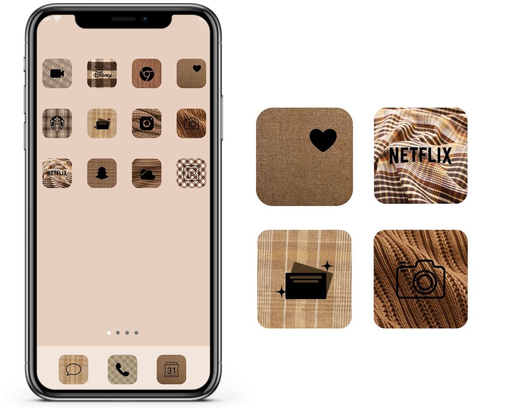 Aesthetic Fall App Icons for iPhone and Android