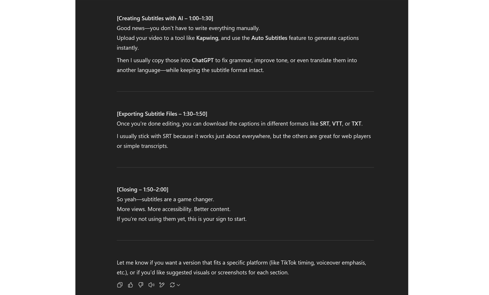 Using ChatGPT’s AI to Create, Edit, and Translate Subtitles