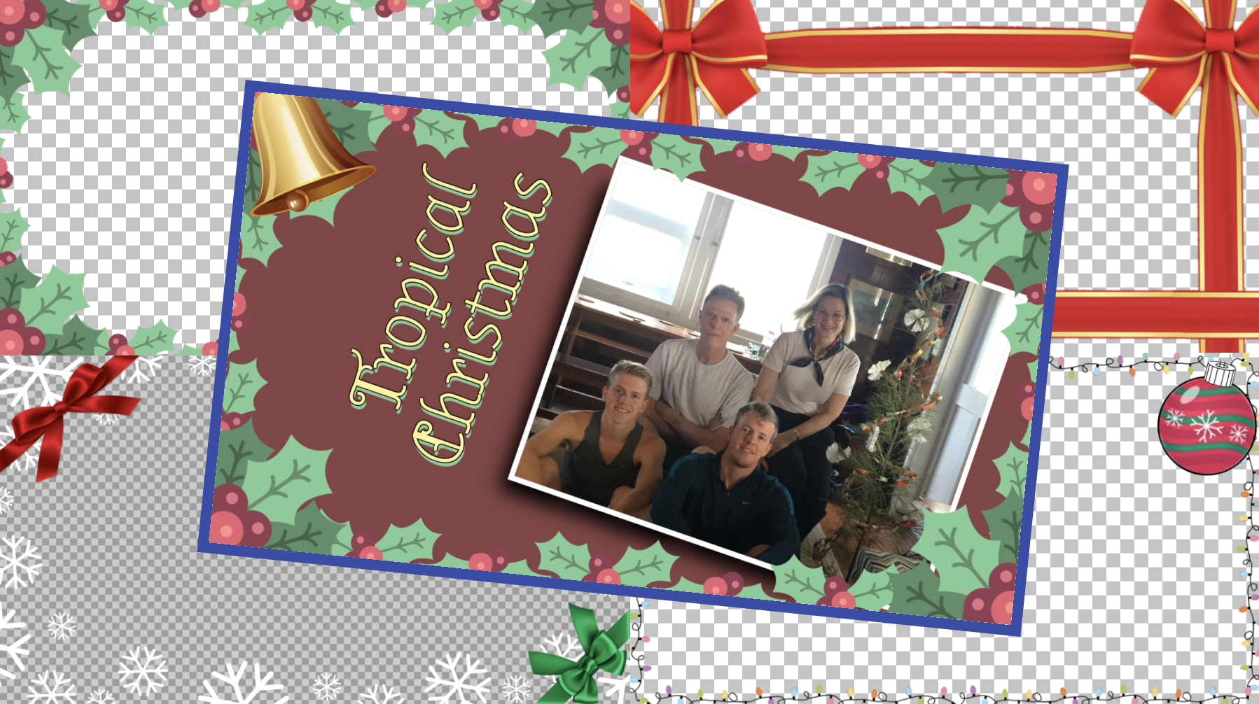 Customizable PNG Christmas Frames for Photos, Videos, and Collages