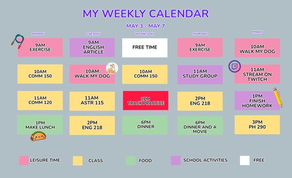 Create a College Schedule Online For Free