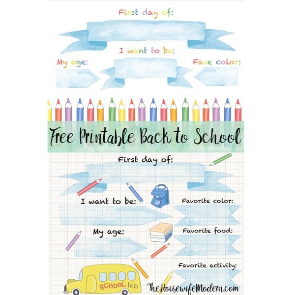 Free Printable First Day of School Signs