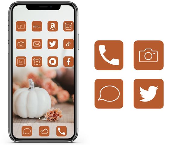 Aesthetic Fall App Icons for iPhone and Android